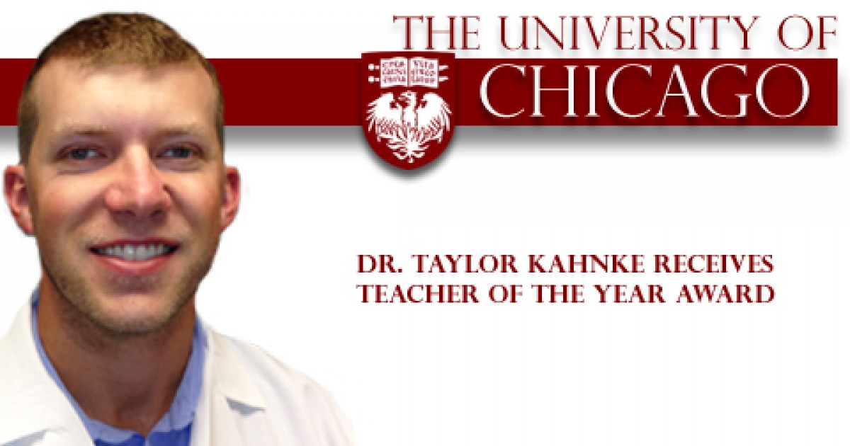 Dr. Taylor Kahnke Receives Teacher of the Year Award | Department of ...