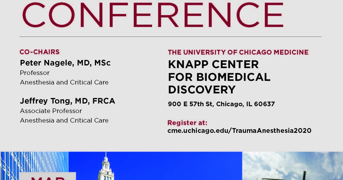 2020 Trauma Anesthesia & Resuscitation Conference | Department of ...